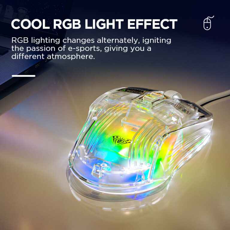 Buy AULA S80 Transparent RGB Optical Gaming Mouse - Computech Store